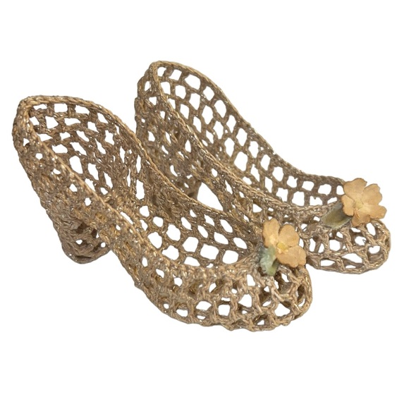Accents | Vintage Crocheted Miniature High Heel Shoes Decorative ...